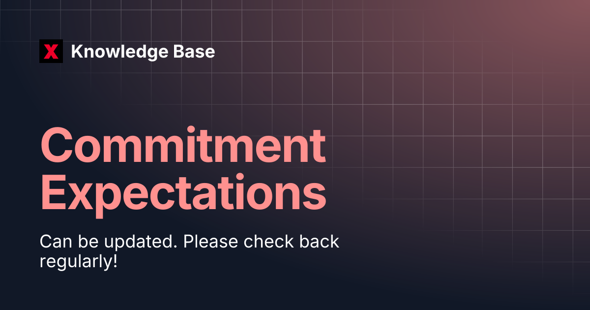 Commitment Expectations | Knowledge Base