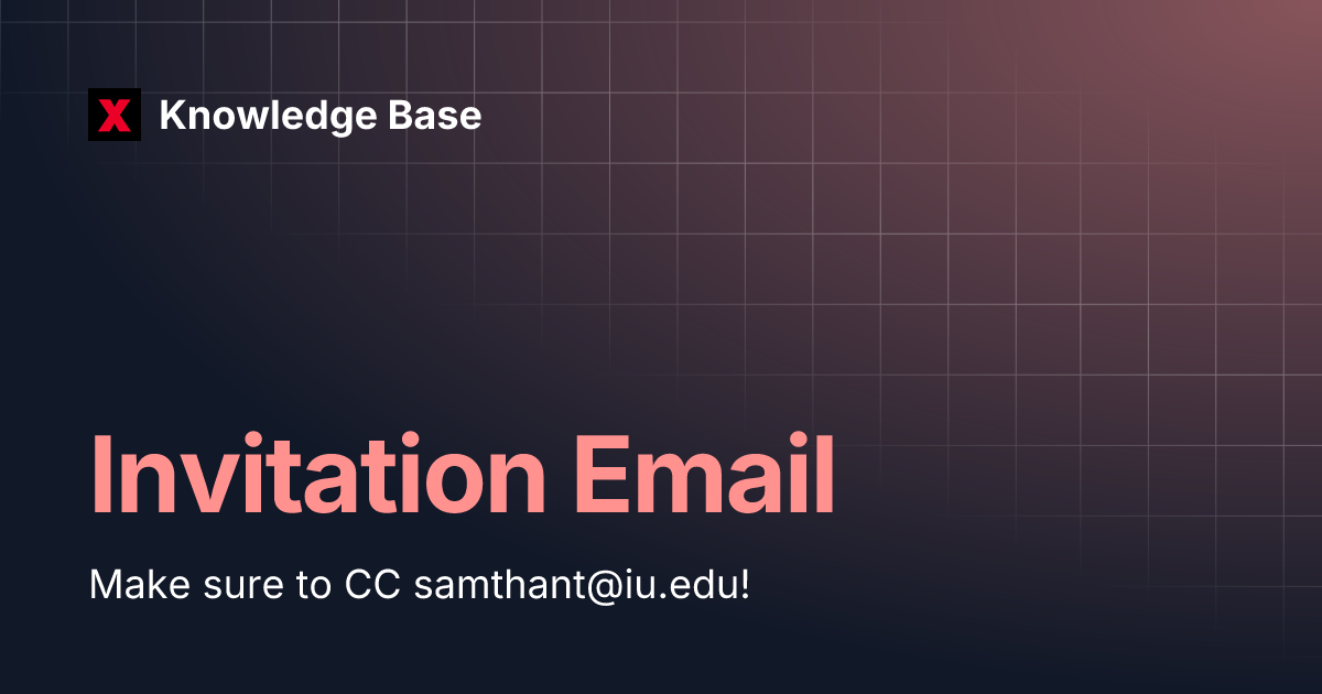 Invitation Email | Knowledge Base