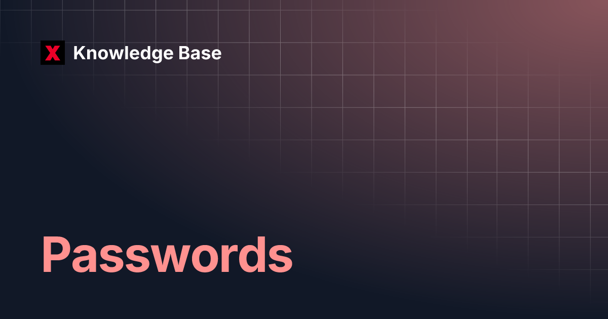 Passwords | Knowledge Base
