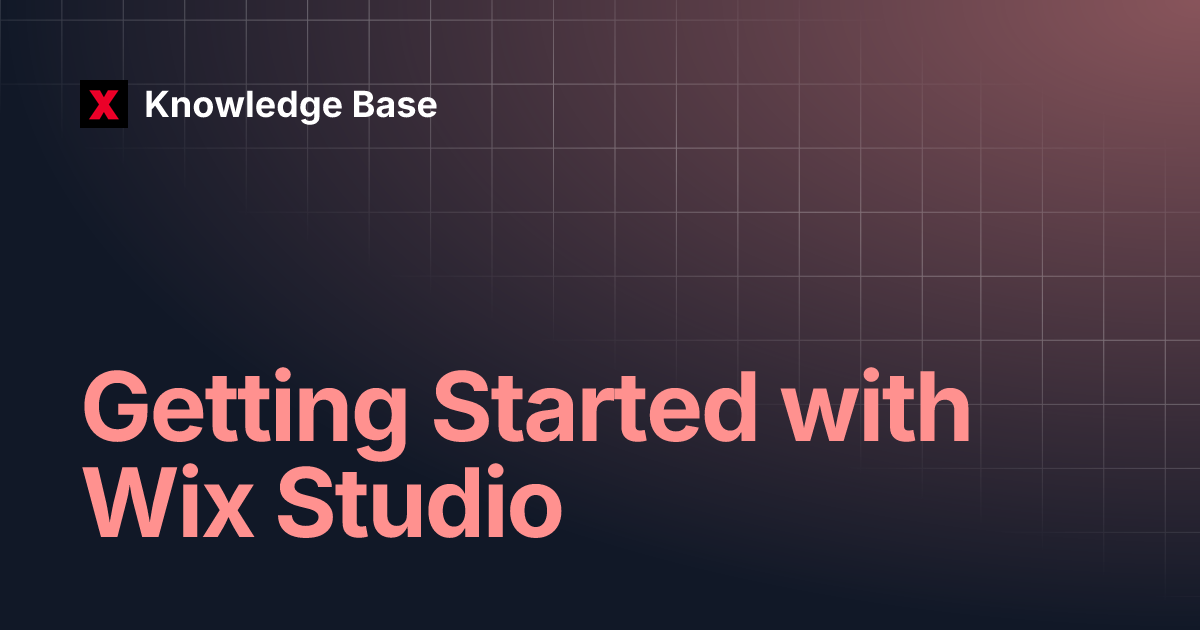 Getting Started with Wix Studio | Knowledge Base