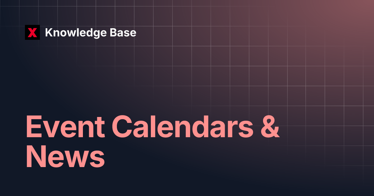 Event Calendars & News | Knowledge Base